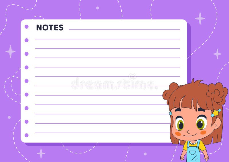 Child with Empty Notes Blank Vector Stock Vector - Illustration of ...