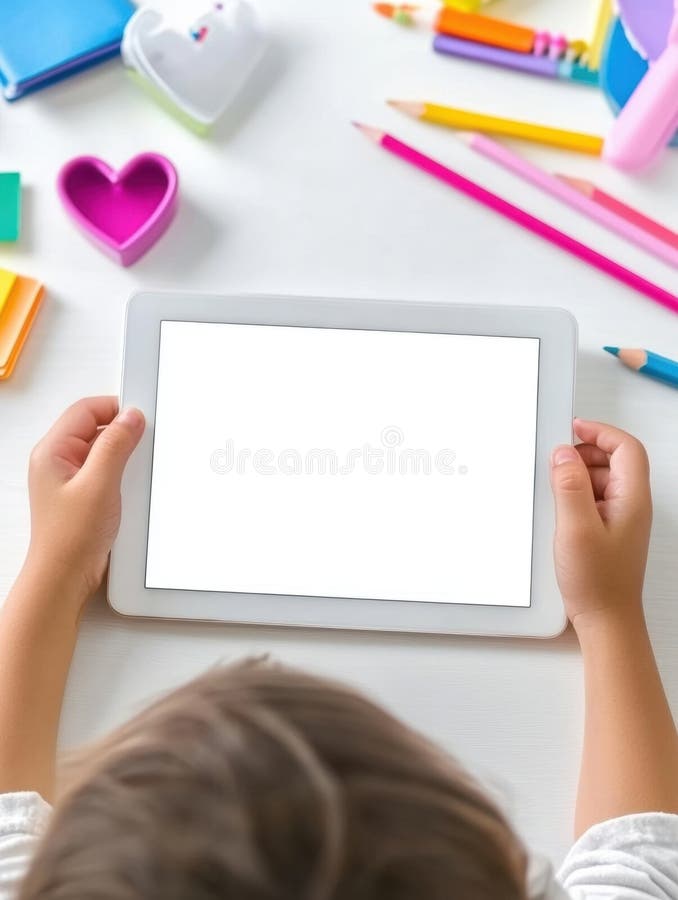 Child Engaged with Digital Tablet in Creative Learning Environment ...