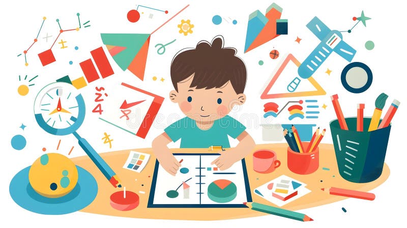 Child Enthusiastically Learns Charts, Graphs, and Data Analysis ...