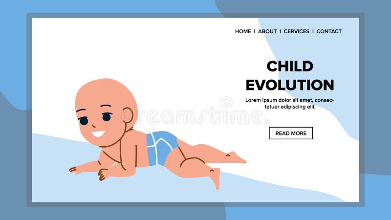 Child Evolution Process from Newborn Baby Vector Stock Illustration ...