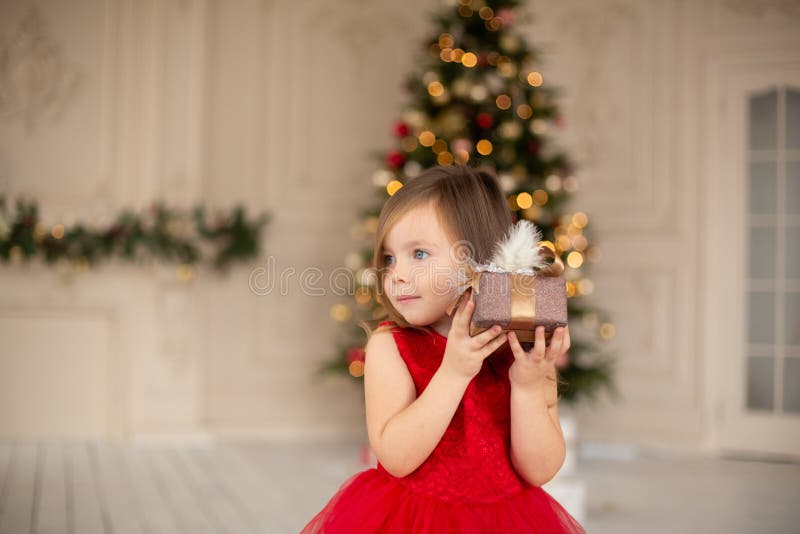 The Child is Exited and Ready To Celebrate Christmas Stock Image ...