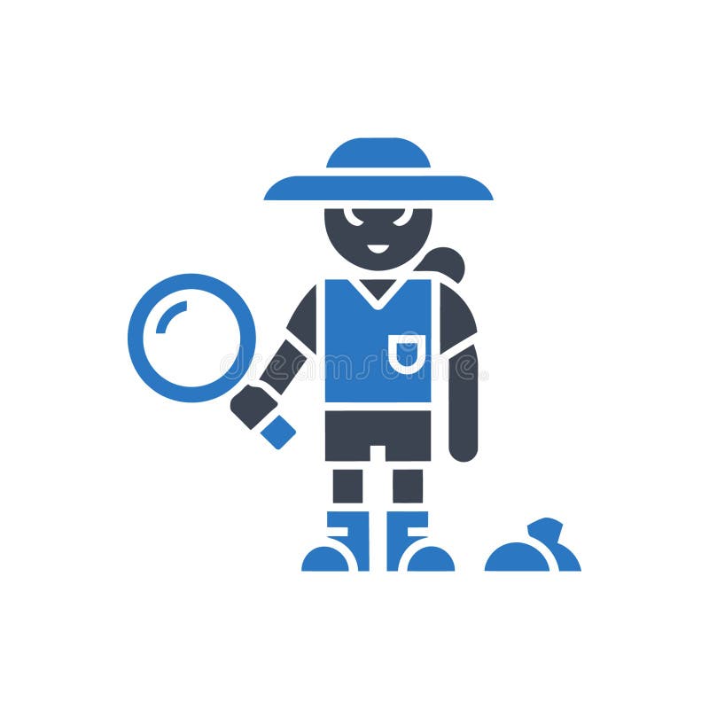 Child Explorer Icon stock vector. Illustration of baseball - 376289564