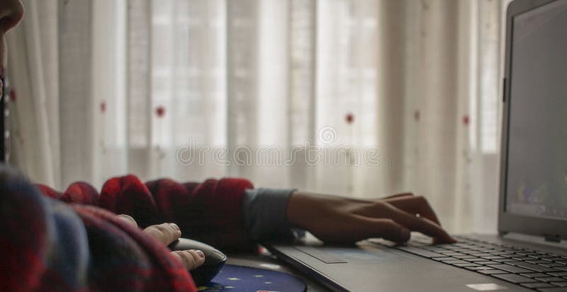 Child Exploring Digitally the Web Stock Image - Image of computing ...
