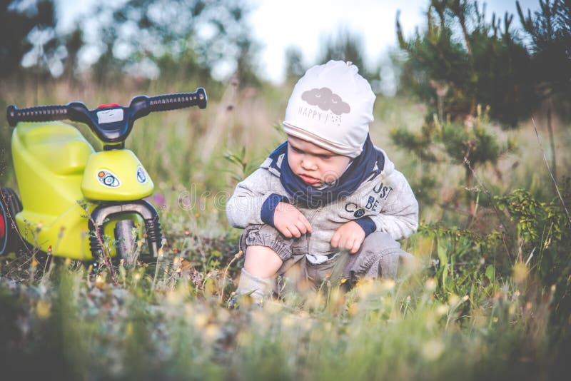Child exploring nature stock photo. Image of cute, outdoor - 149571206
