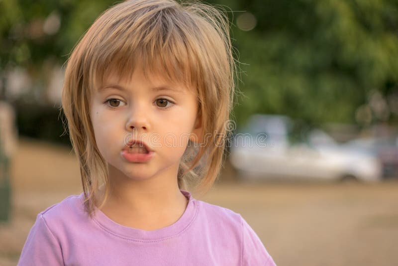 Child expression stock image. Image of girl, looking - 189066983