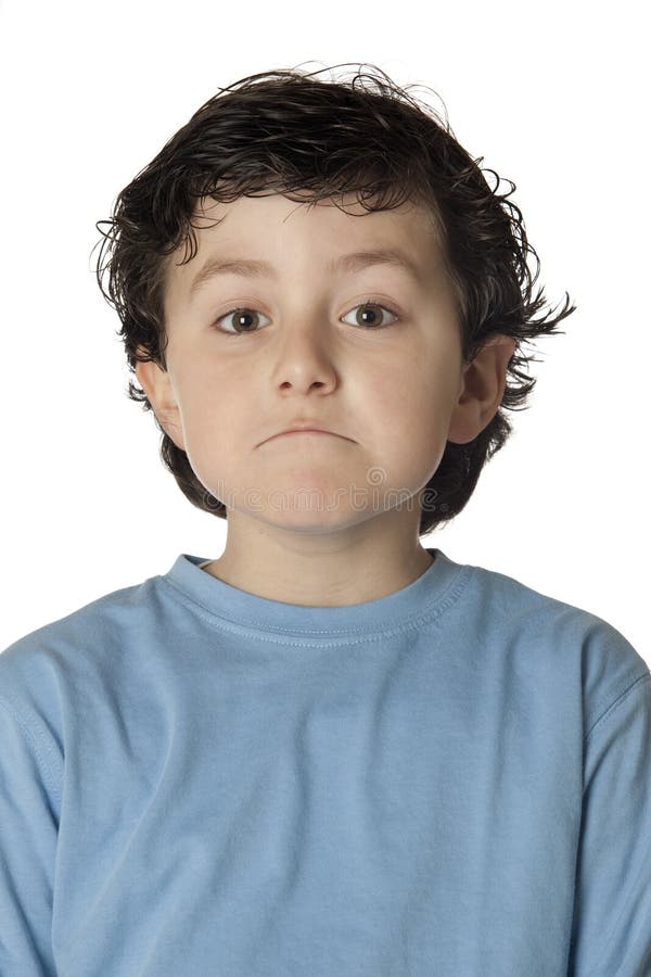 Child with Expression of Doubt Stock Photo - Image of gesture, child ...