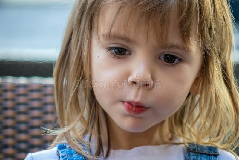 Adorable Little Girls Facial Expression Stock Image - Image of ...