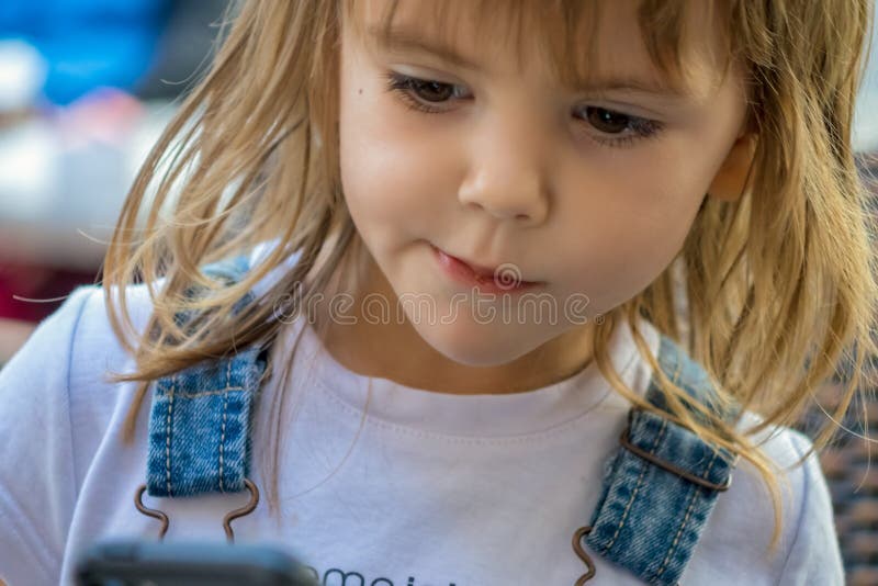 Adorable Little Girl`s Expression Stock Photo - Image of children ...