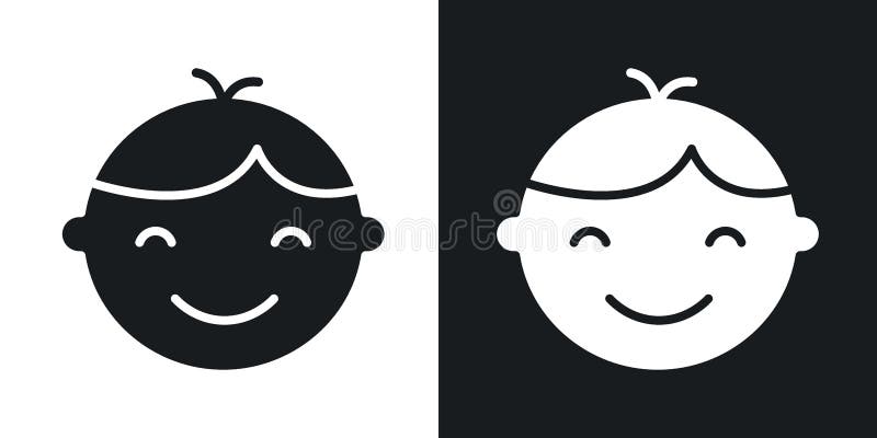 Child Face Icon Vector Set on White Background Stock Vector ...