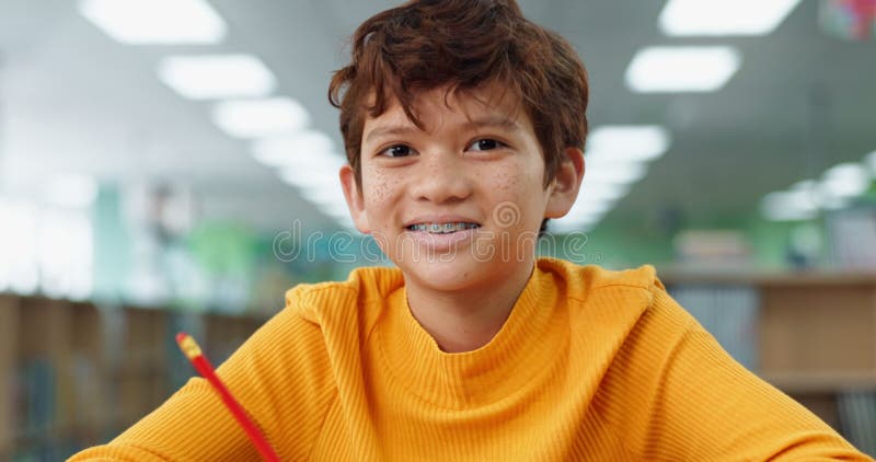 Child, Face and Writing at School for Education Lesson, Homework and ...