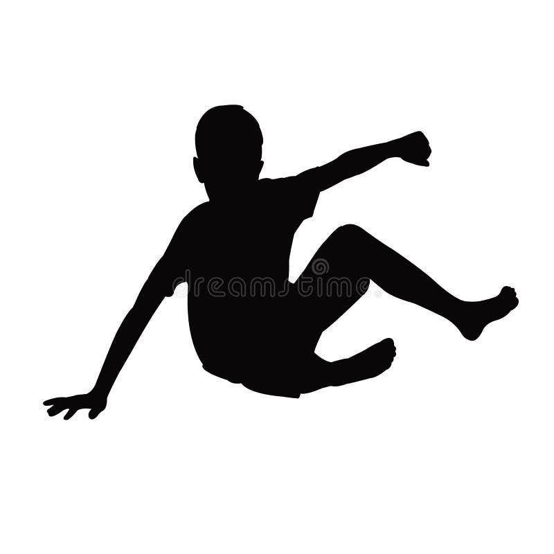 A Child Falling Down Body Silhouette Vector Stock Vector - Illustration ...