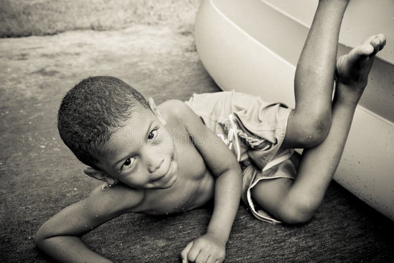 Child Falling Out of the Backyard Pool Stock Image - Image of people ...