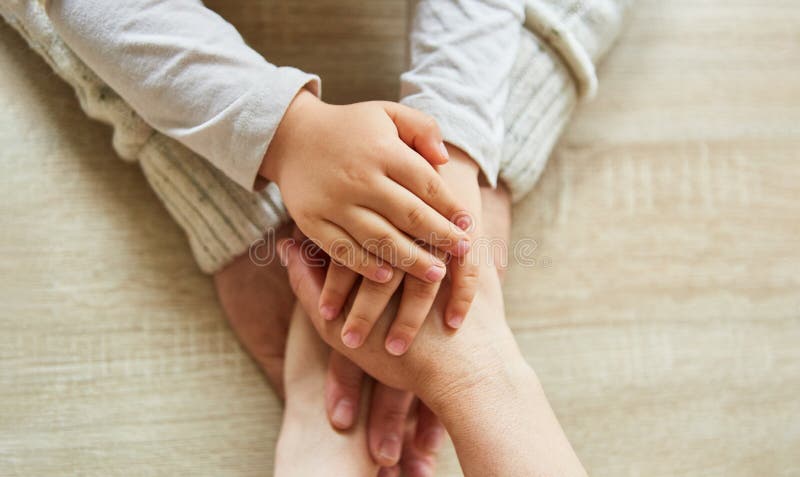 Child and Family Stack Hands on Each Other Stock Image - Image of trust ...