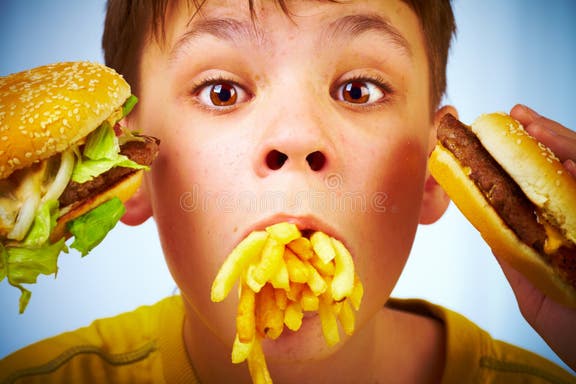 Child and fast food. stock photo. Image of ration, child - 9765992