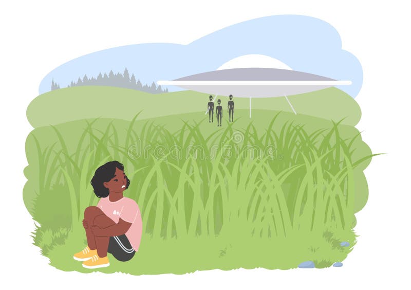 Child Fears Vector Little Girl Scared of Ufo Stock Vector ... Child Fears Vector Little Girl Scared of Ufo Stock Vector ...