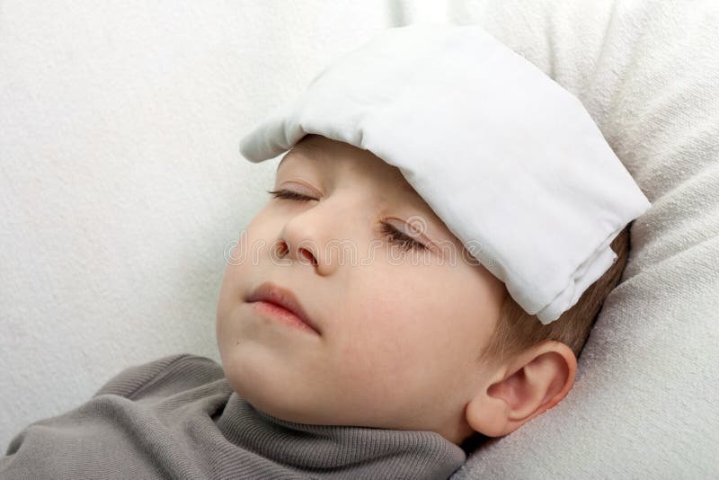 Child fever stock photo. Image of lying, medicine, fillet - 13338910
