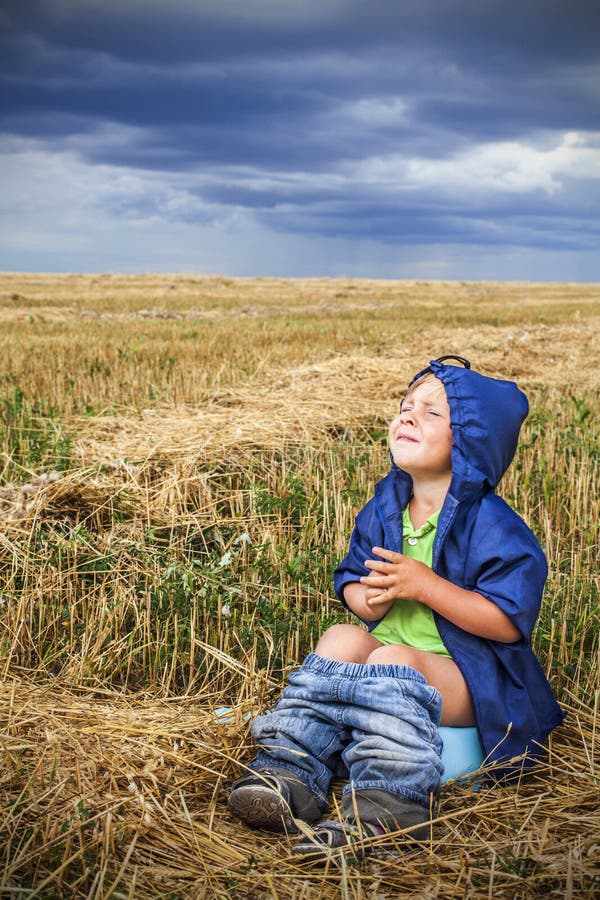 Child on the field stock image. Image of good, green - 26922861