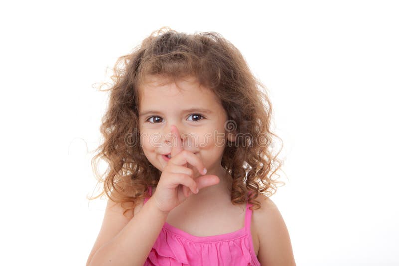 Child finger to lips stock photo. Image of girl, shhh - 25121908