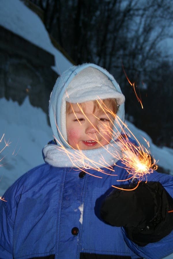 Child with firework stock photo. Image of sylvester, holiday - 3668208