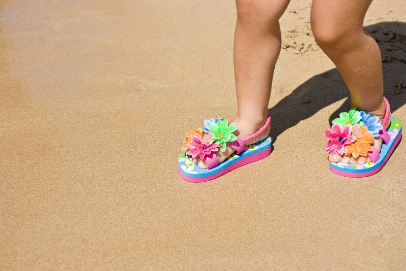 Child Flip Flops - With Clipping Path Stock Photo - Image of girl ...
