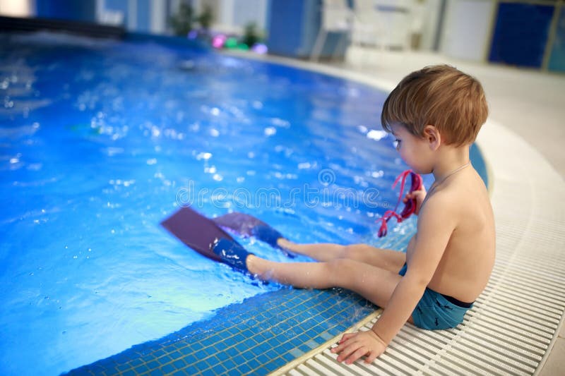 Child in flippers stock image. Image of portrait, beauty - 103296491