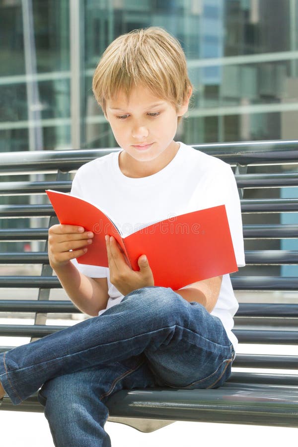 Child Flipping through Book Pages Outdoors Stock Image - Image of learn ...