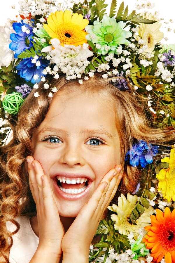 Child with Flower and Butterfly. Stock Image - Image of beautiful ...