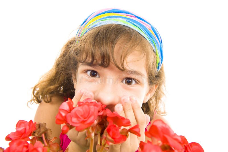 Child and Flower stock image. Image of child, portrait - 6522209