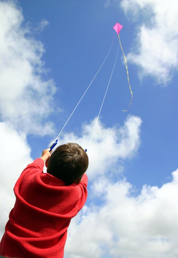 Child flying kite. stock photo. Image of young, space, outside - 344394