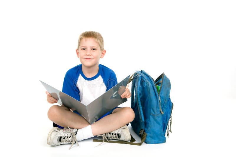 Child with a Folder stock image. Image of legged, education - 10527153