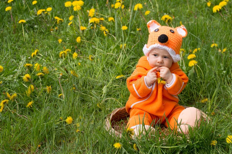 Child in a fox suit stock photo. Image of people, nature - 58741338