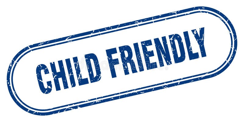 Child Friendly Stamp. Rounded Grunge Textured Sign. Label Stock Vector ...