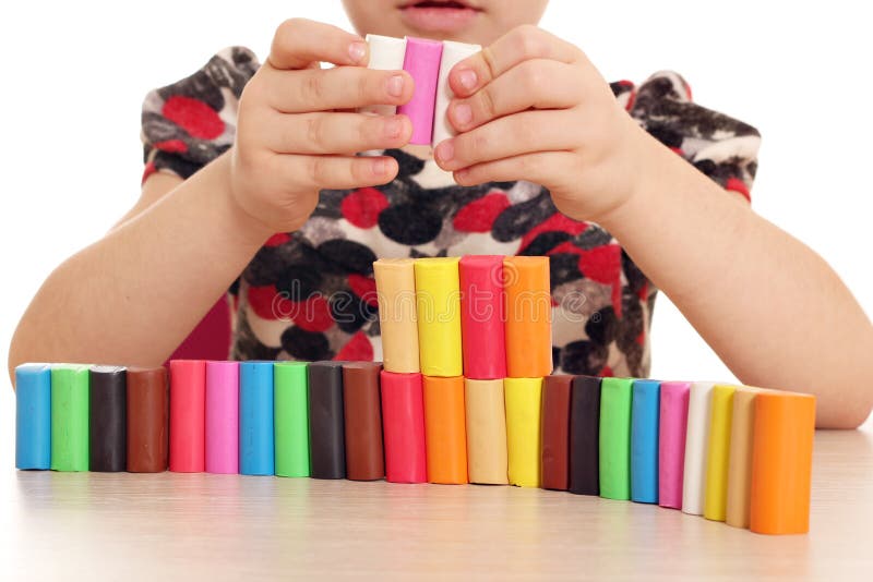 Child fun with plasticine stock image. Image of creation - 38459697