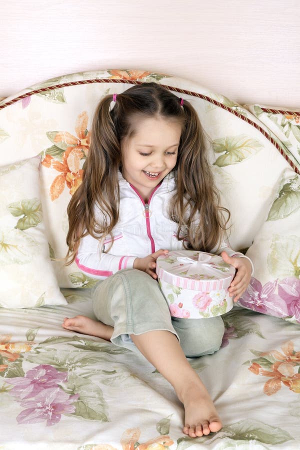 The child with a gift stock image. Image of gift, lovely - 18533091