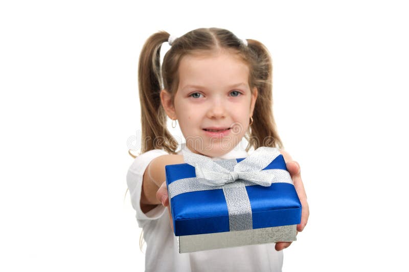 Child with a gift box stock image. Image of human, smiling - 35667757