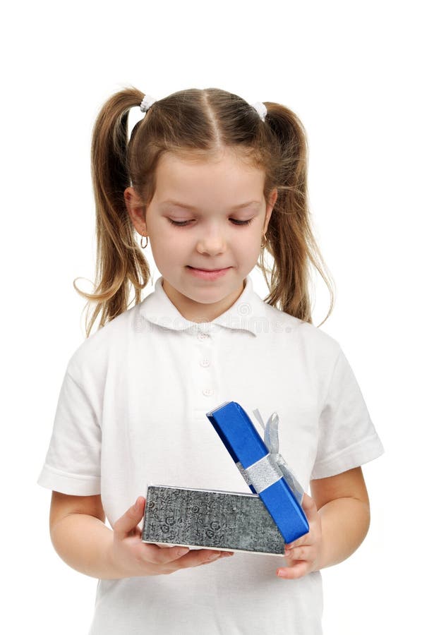 Child with a gift box stock photo. Image of handful, surprise - 35667910