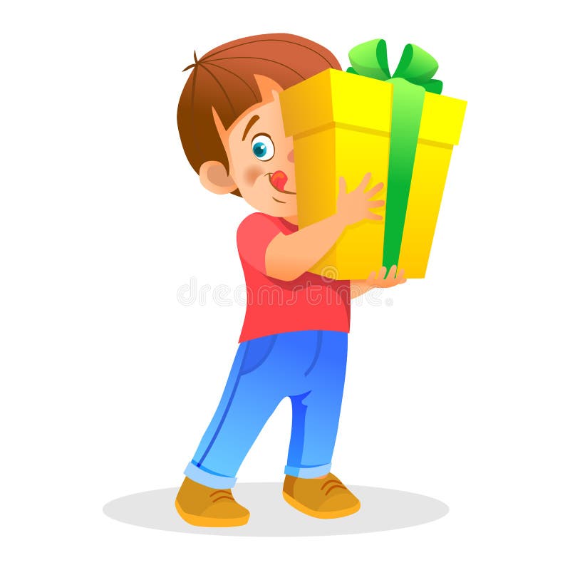 Happy Kid Receiving Gift Stock Illustrations – 177 Happy Kid Receiving ...