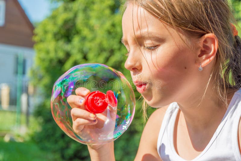 Child Girl Blowing Huge Bubbles Stock Image - Image of sunny, blowing ... Child Girl Blowing Huge Bubbles Stock Image - Image of sunny, blowing ...