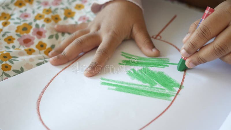 Child Girl Drawing on Paper Stock Footage - Video of little, education ...