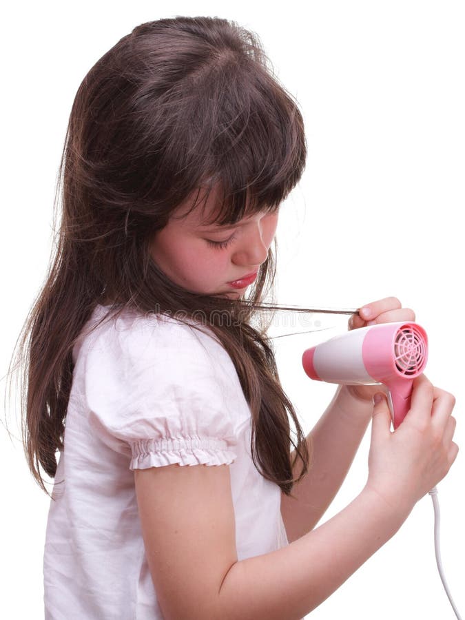 Child girl drying hair stock image. Image of beauty, beautiful - 19701245