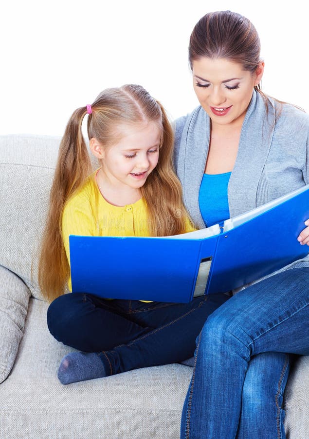 Child girl reading book stock image. Image of home, education - 42104417