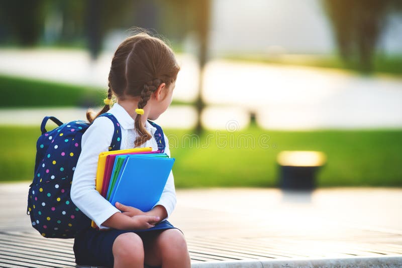 Child Girl Schoolgirl Elementary School Student Stock Image - Image of ...