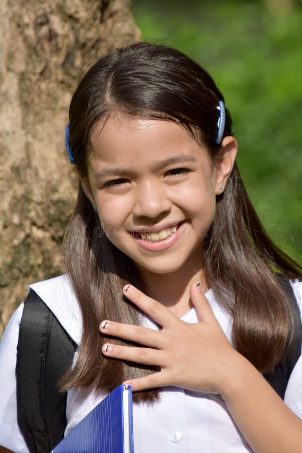Child Girl Student and Appreciation Wearing School Uniform Stock Image ...