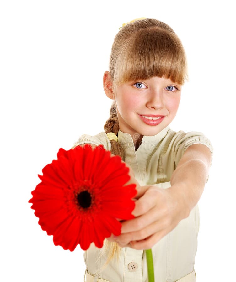 Child giving flower. stock photo. Image of glamour, person - 18798636