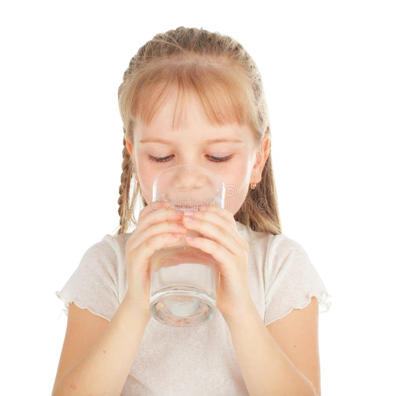 Child with a Glass of Pure Water Stock Photo - Image of white, people ...