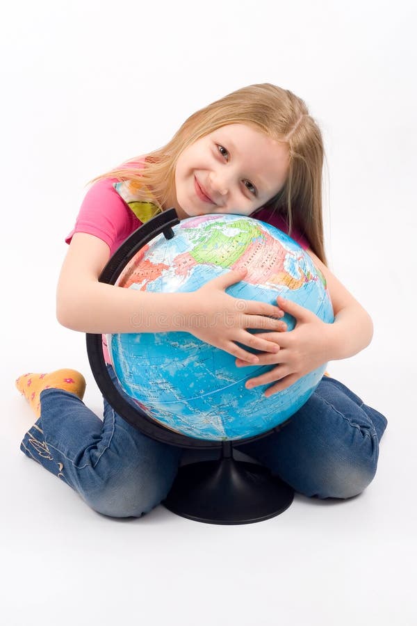 Child with globe stock image. Image of planet, journey - 17667937