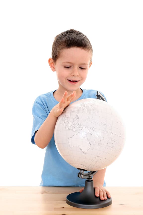 Child and globe stock image. Image of child, preschool - 5670481