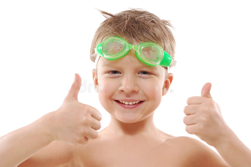Child with Goggles and Thumbs Up Stock Photo - Image of goggle, goggles ...