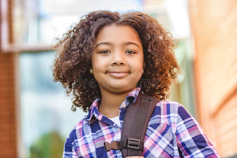 Child Going Back To School with a Backpack Stock Image - Image of ...