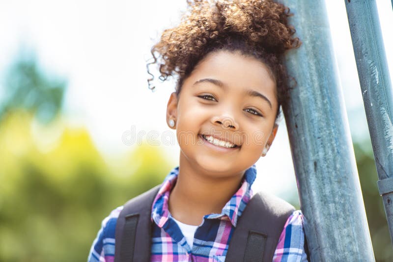 Child Going Back To School with a Backpack Stock Photo - Image of young ...